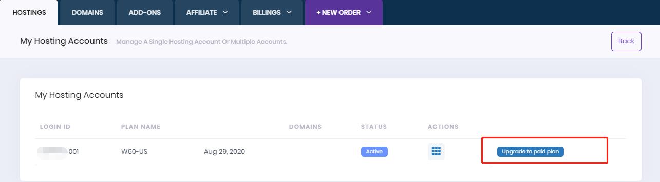 How can I use my coupon code to purchase hosting account?