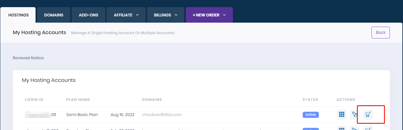How can I use my coupon code to purchase hosting account?